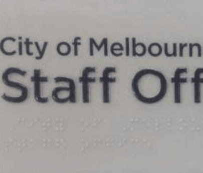City of Melbourne – Braille Tactile Signs Aust.
