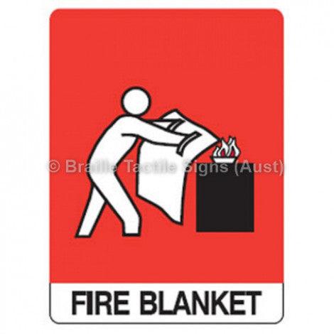 Fire Blanket Location Sign | Braille Tactile Signs Aust.